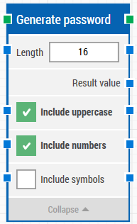 Generate Password | Generators Blocks | Leapwork Documentation